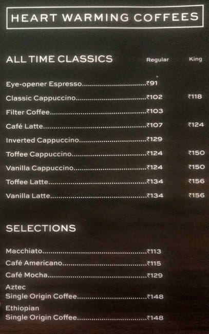 Cafe Coffee Day Menu, Menu for Cafe Coffee Day, Sarjapur Road ...