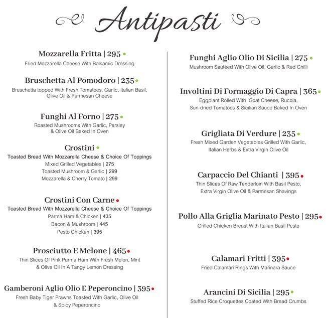 Chianti Menu, Menu for Chianti, Koramangala 5th Block, Bangalore - Zomato