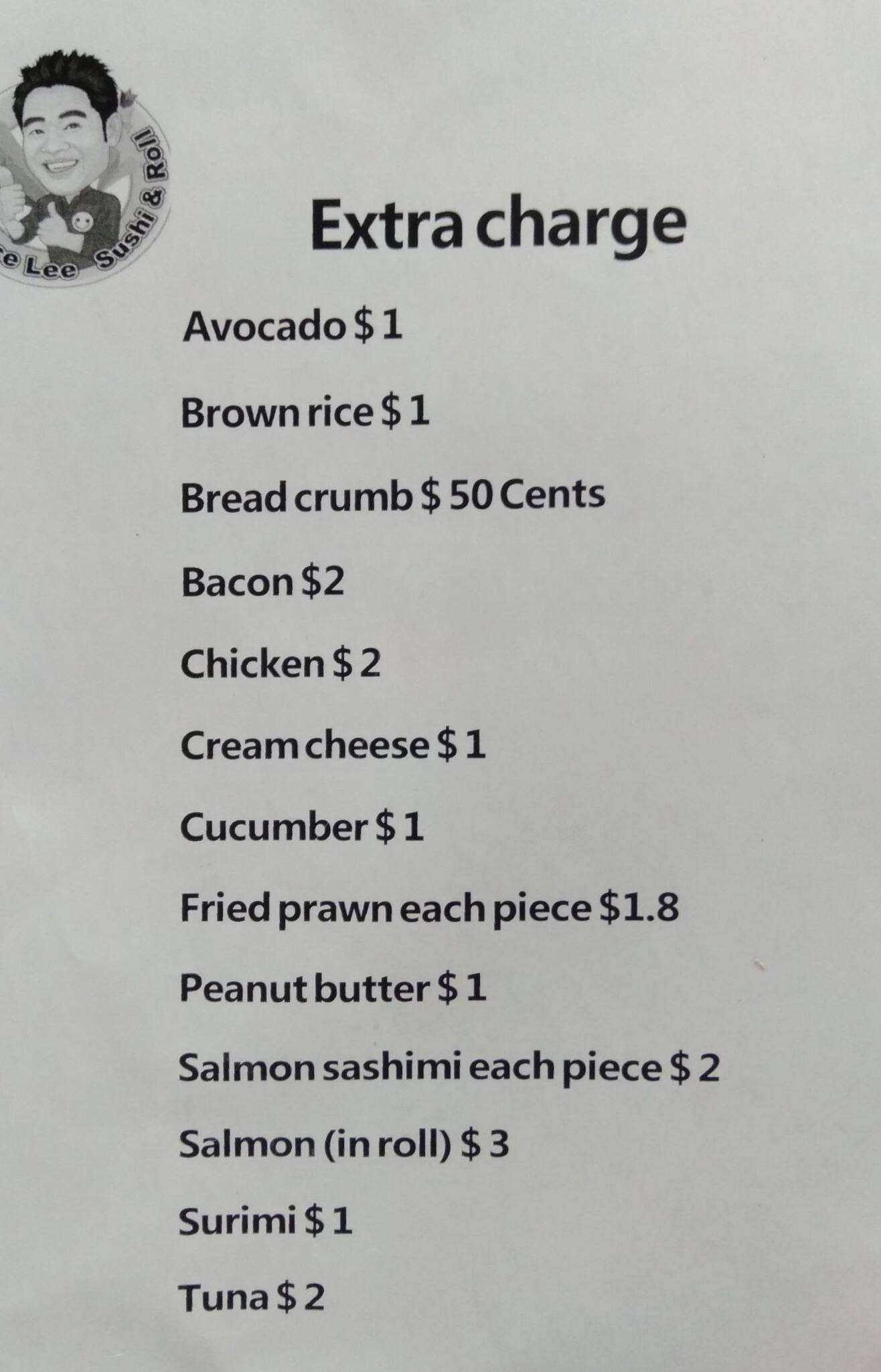 Menu at Bruce Lee Sushi & Roll, Auckland, Shop 3