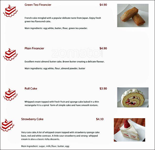 Menu at N's Sweets desserts, Auckland