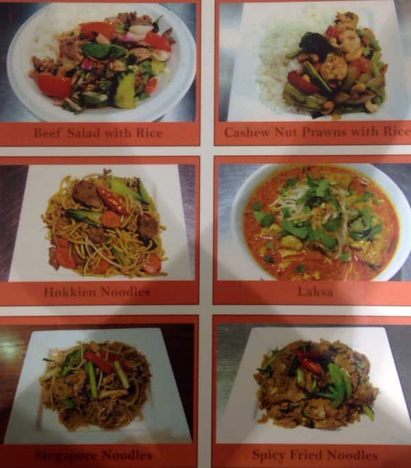 Menu at Baan Thai Liverpool restaurant, Liverpool