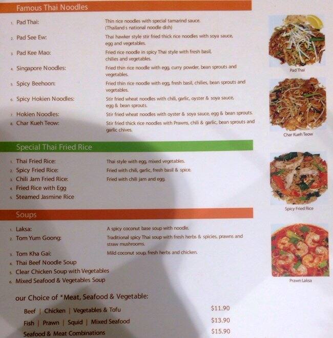 Menu at Baan Thai Liverpool restaurant, Liverpool