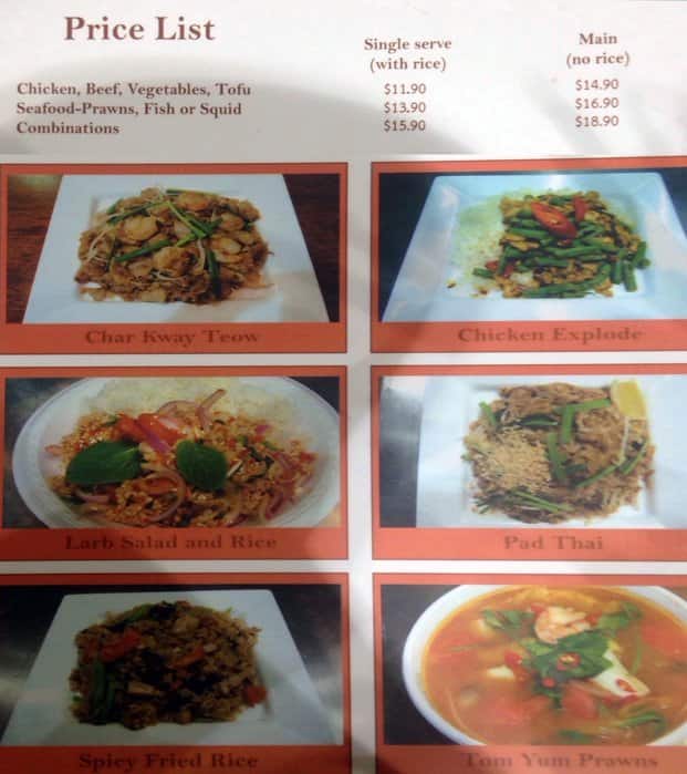 Menu at Baan Thai Liverpool restaurant, Liverpool