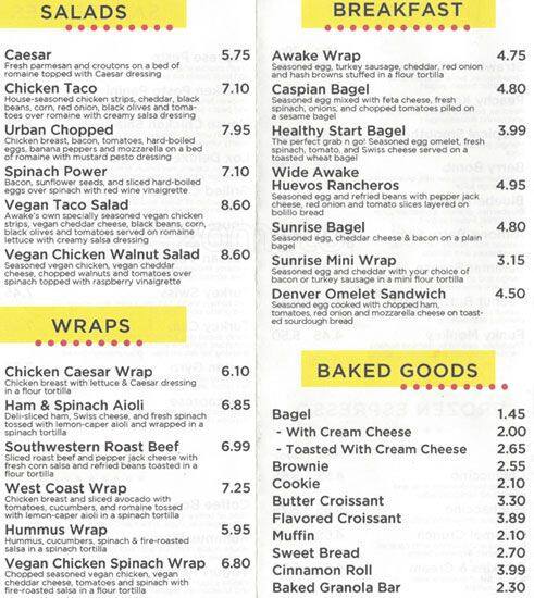 Awake Cafe Menu, Menu for Awake Cafe, West Town, Chicago - Urbanspoon ...