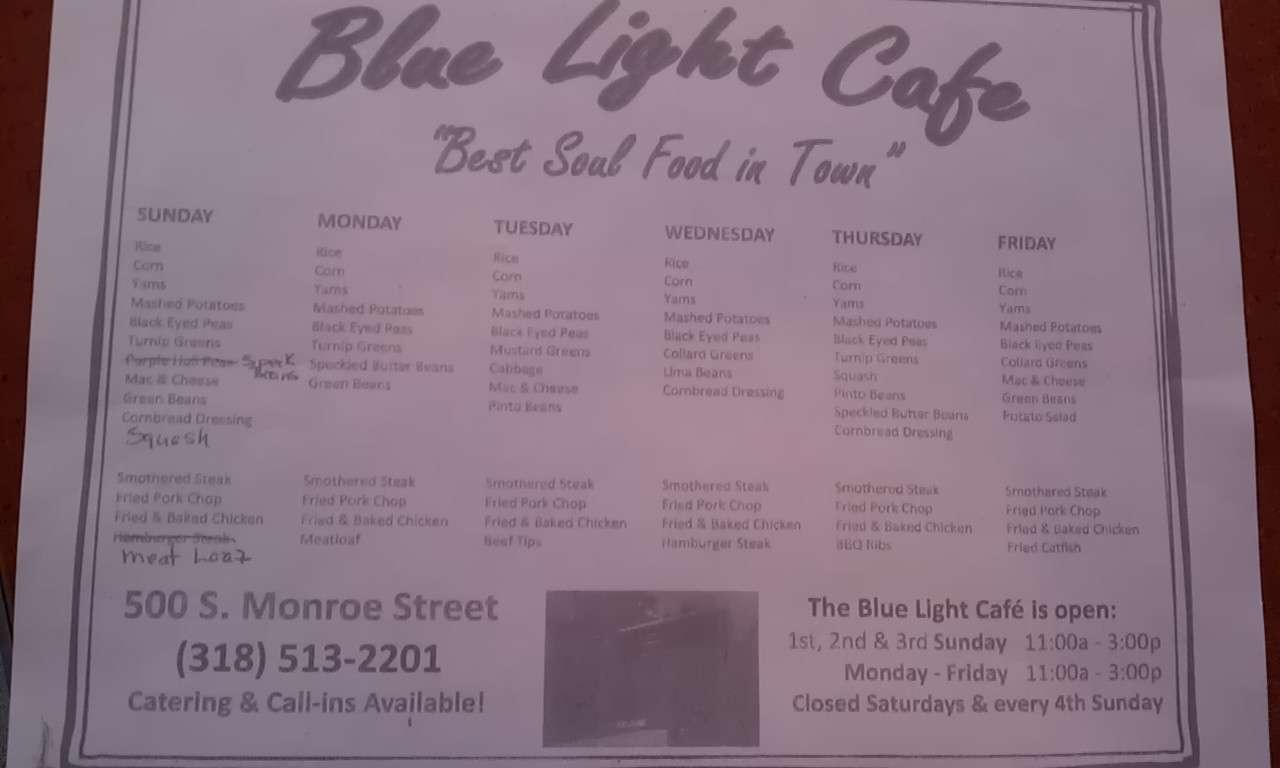 Blue Light Cafe Menu, Menu for Blue Light Cafe, Ruston, Ruston ...