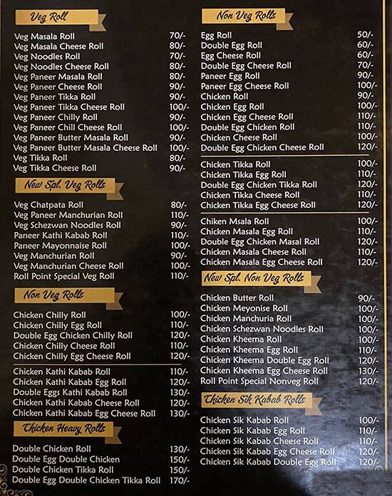 Menu of Roll Point Restaurant, Senapati Bapat Road, Pune