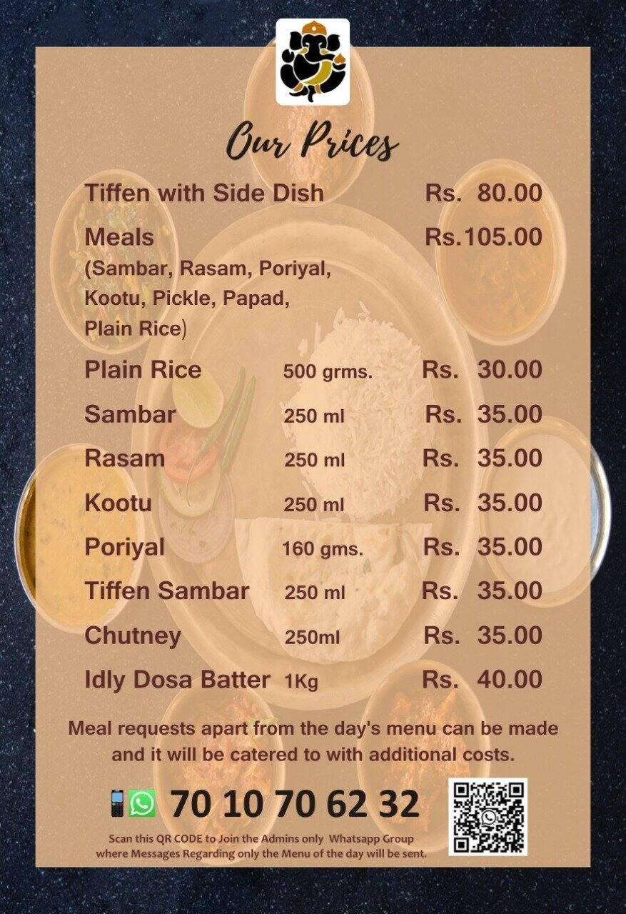 Menu of Kappu Catering, Thiruvallur, Chennai