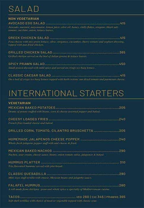 Menu of Eleven Eleven, CBD-Belapur, Navi Mumbai