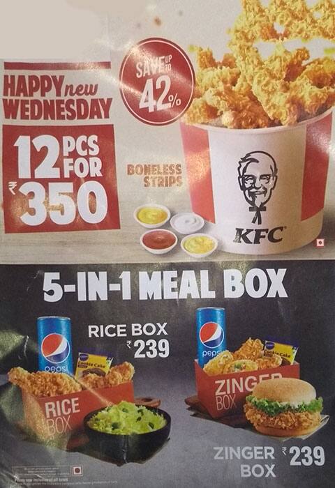 Menu at KFC, Pune, 5