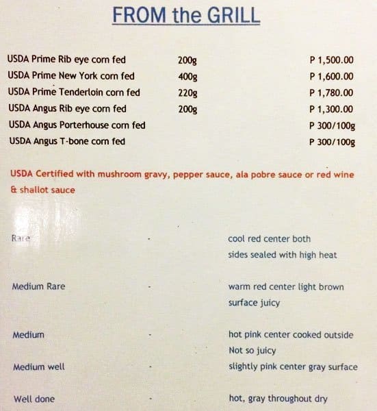 Menu at Olio Restaurant & Lounge, Cebu City