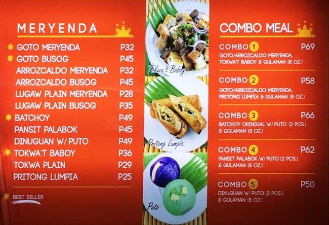Goto Pilipinas Menu, Menu for Goto Pilipinas, Bonifacio Global City ...