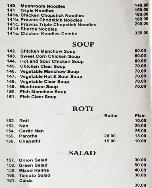 Menu of New R.M. Restaurant, Santacruz East, Mumbai