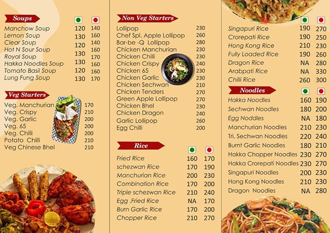 Menu of Asha, Goregaon East, Mumbai