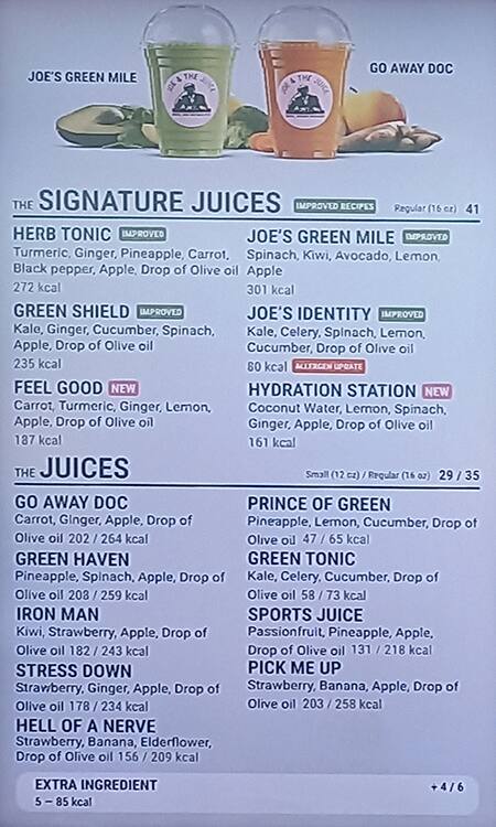 Menu of Joe The Juice Dubai Design District Dubai