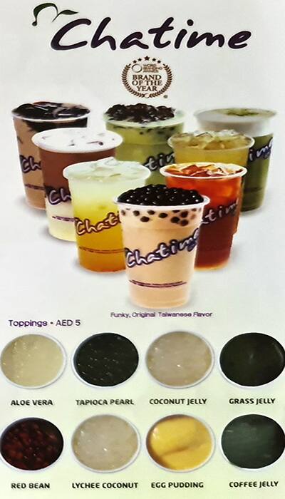 Menu at Chatime, Dubai, Near Al Satwa Roundabout