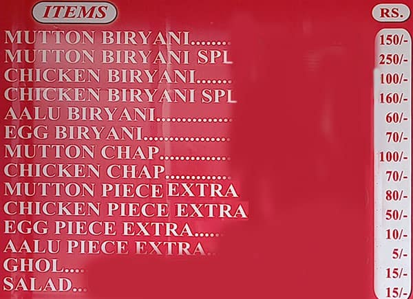 Menu at Zoya Biryani, Kolkata, 49