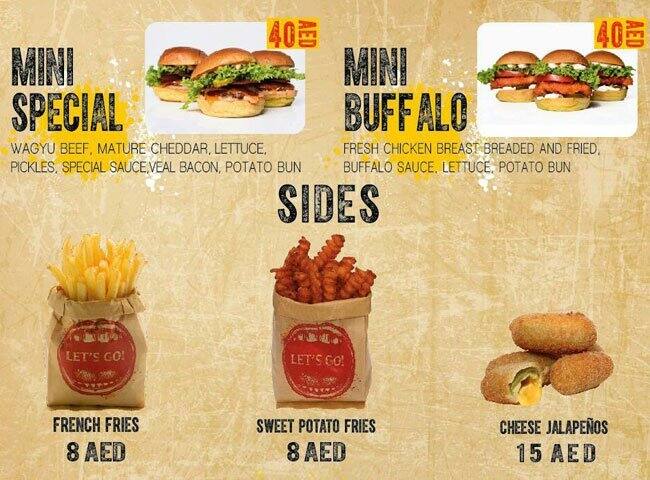 Menu at Burger And Burger restaurant, Sharjah, University City Road