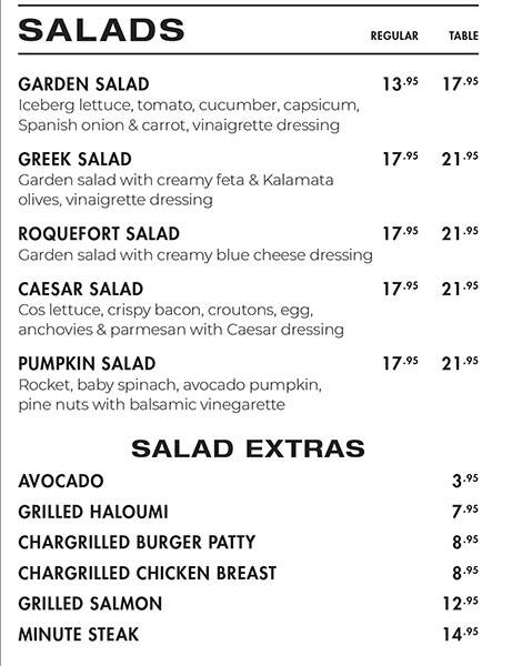 Menu at The Grillhouse Bondi Junction restaurant, Bondi Junction, 500 ...