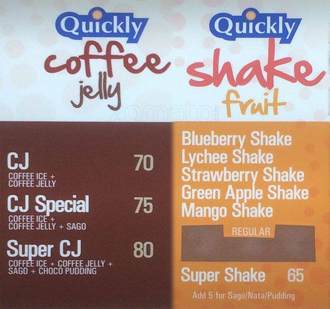 Menu at Quickly, Cebu City, Third Floor