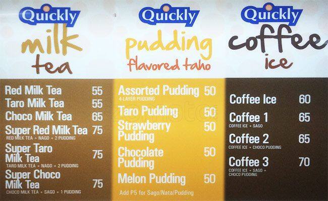 Menu at Quickly, Cebu City, Third Floor