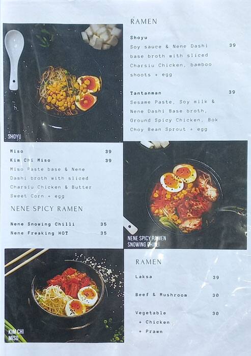 Menu at Nene Chicken restaurant, Dubai