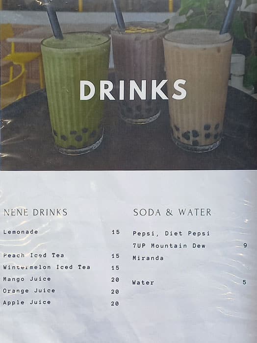 Menu at Nene Chicken restaurant, Dubai