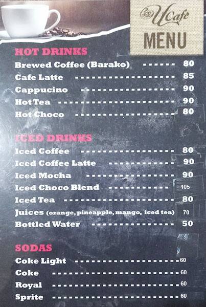 Carta de Cape Bar & Restaurant, Makati