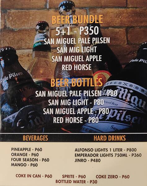 Carta de Cape Bar & Restaurant, Makati