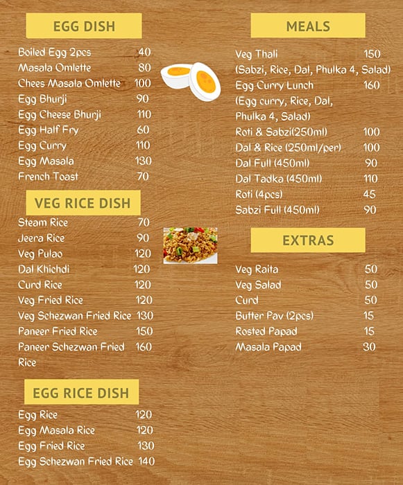 Menu of Om Cafe, Veera Desai Area, Mumbai
