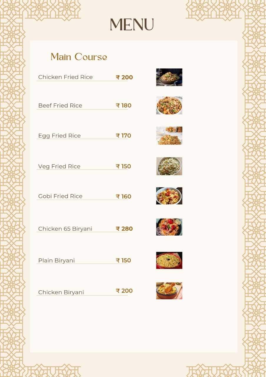Menu of Metro Mini Restaurant, Saidapet, Chennai