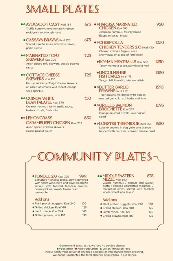 Menu of Havana Garden, Churchgate, Mumbai