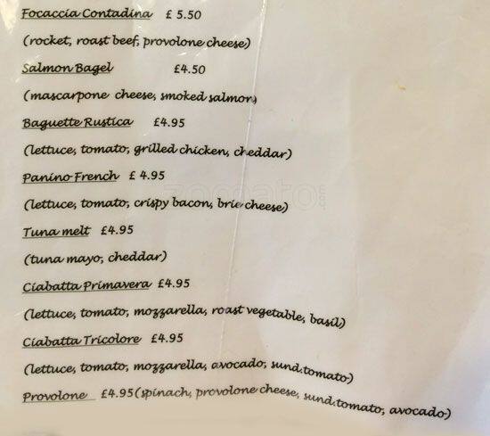 Menu at 49 Cafe, London