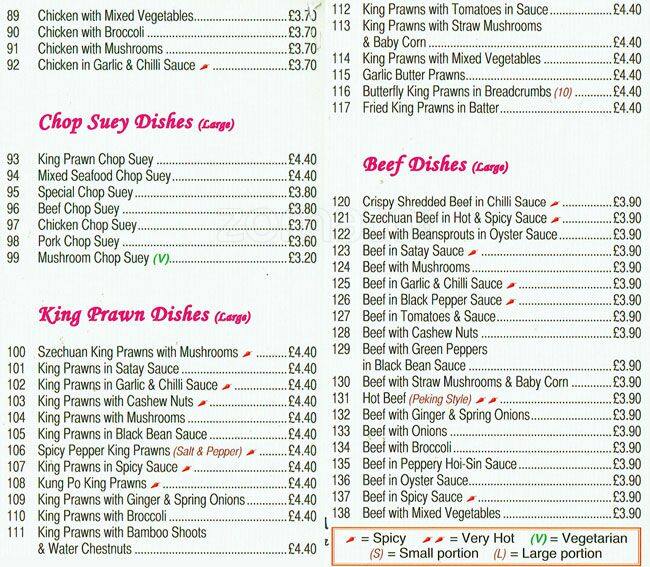 Menu at New Beijing Takeaway fast food, Upminster, 46 Corbets Tey Rd