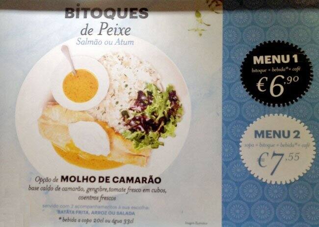 Menu em Bitoque no Ponto restaurante, Lisboa, Centro Comercial Spacio ...