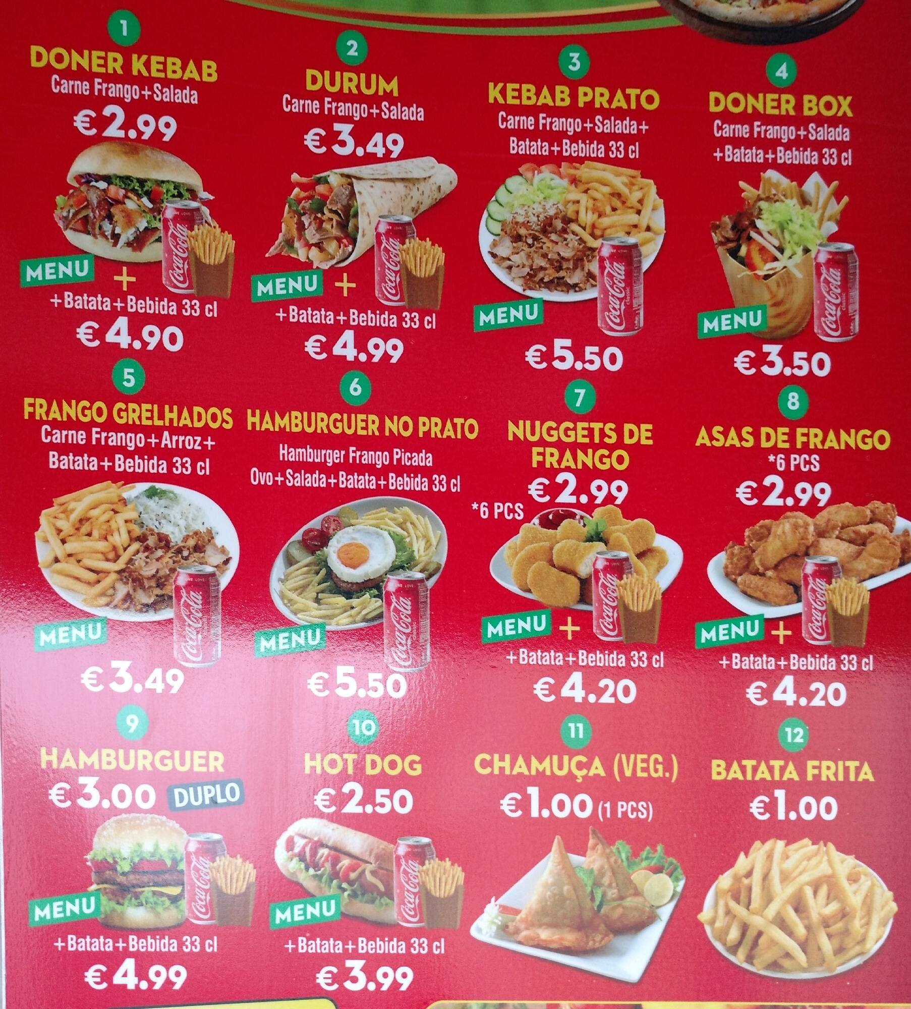 Menu em Hamburgueria Doner Kebab, Lisboa