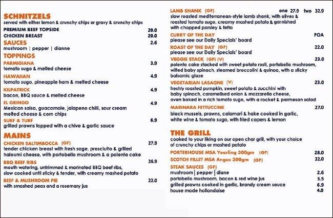 Menu at Flagstaff Hotel pub & bar, Darlington