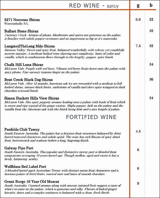 Menu at Flagstaff Hotel pub & bar, Darlington