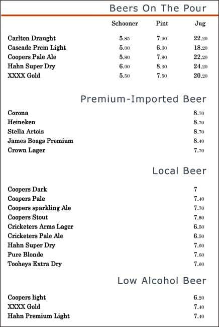 Menu at Flagstaff Hotel pub & bar, Darlington