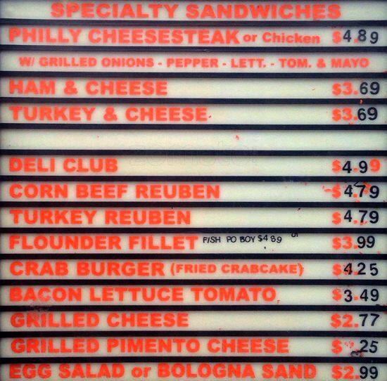 Menu at Buckos fast food, Mooresville