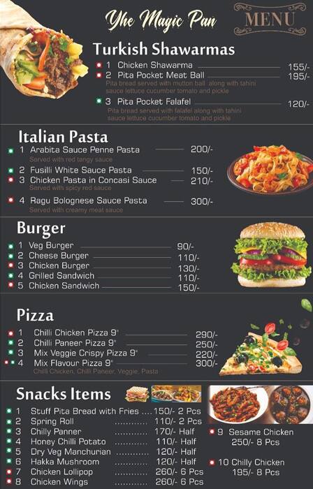 Menu of The Magic Pan, Shakarpur, New Delhi