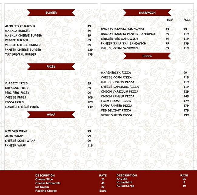 Menu of Tea Steam Cafe, Mayur Vihar Phase 1, New Delhi
