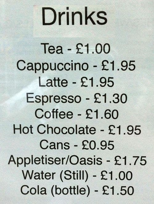 Menu at Cafe Apollonia, Croydon