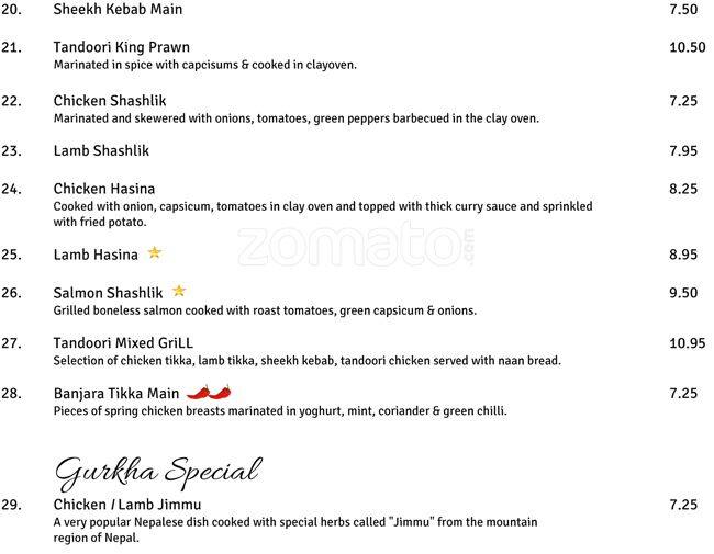 Menu at Royal Gurkha, Bromley restaurant, Bromley, 419 Bromley Rd