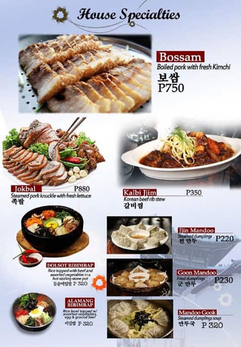 Menu at Kaya Korean Restaurant- Jupiter, Makati, 62 Jupiter