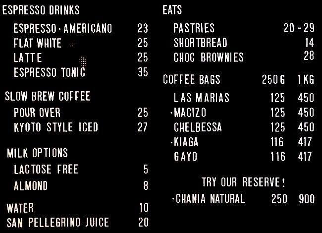Menu at Rosetta Roastery Cafe (Bree Street), Cape Town, 101 Bree St