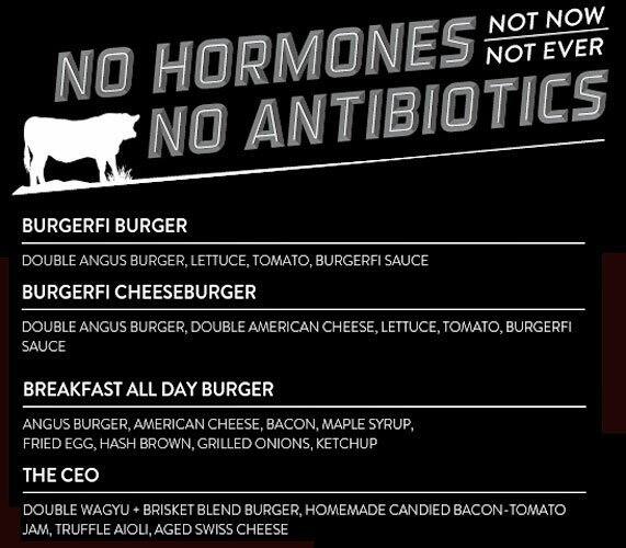 Menu at BurgerFi restaurant, Glenview