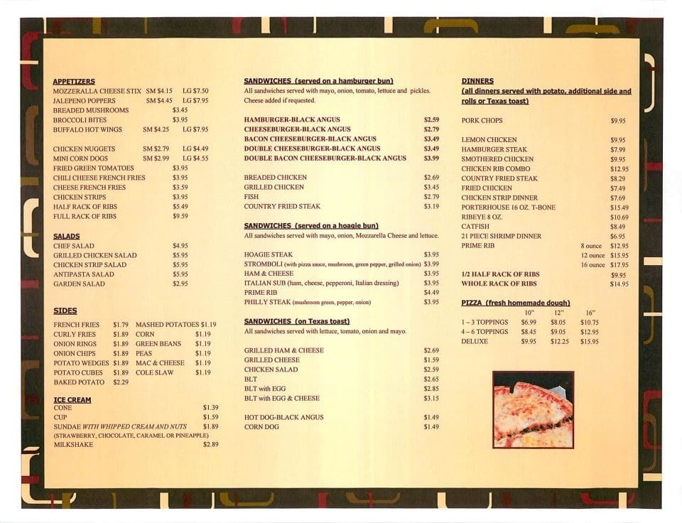 Menu at Martha's Pizza & More pizzeria, Ivel