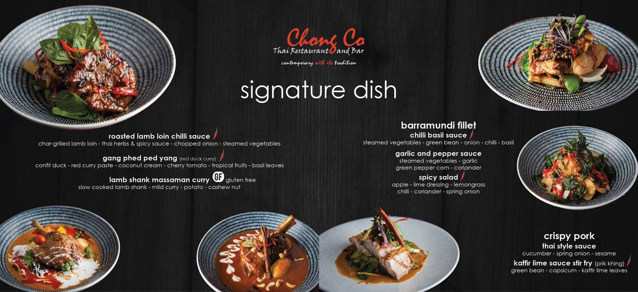 Menu at Chong Co restaurant, Newtown