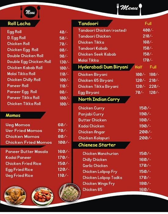 Menu of Delhi Spice Roll Hut, Rangbari, Kota