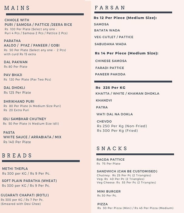 Menu of Lotus Kitchen, Kandivali West, Mumbai